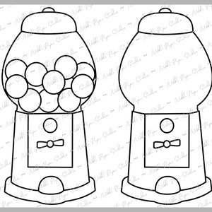 Gumball Machine Digital Printable Stamps and SVG Files - Instant ...