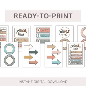 Boho Classroom Voice Level Chart: Classroom Management (digital ...