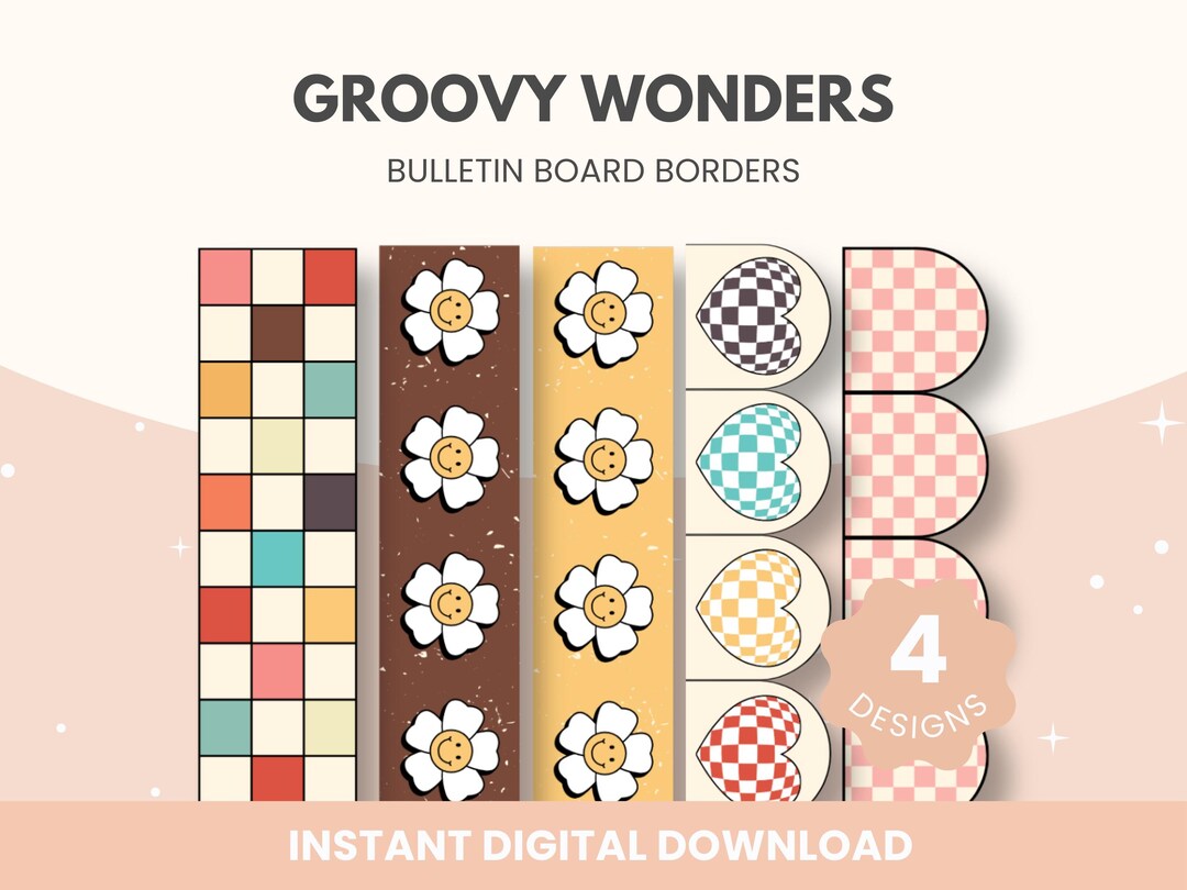 Retro Bulletin Board Borders: Groovy Classroom Decor (digital Download ...