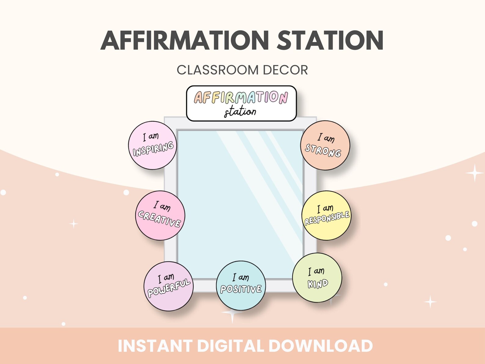 Classroom Positive Affirmation Station Display | Pastel Rainbow ...