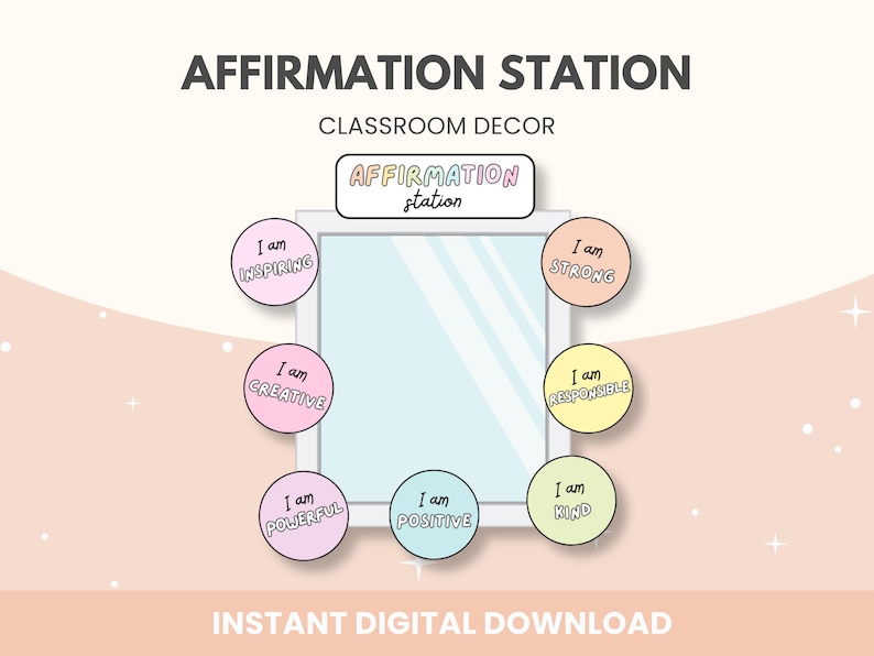 Classroom Positive Affirmation Station Display | Pastel Rainbow ...