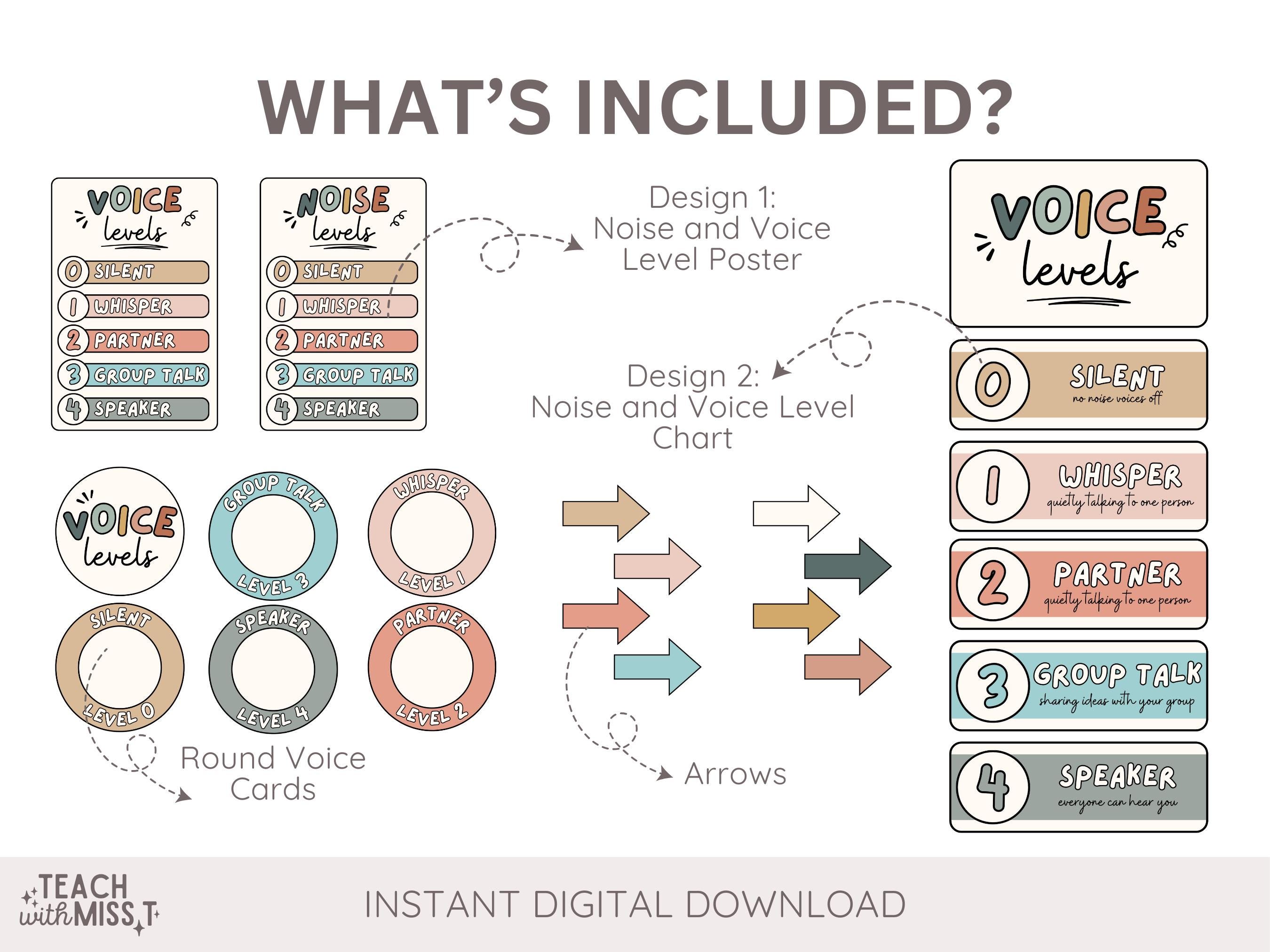 Boho Classroom Voice Level Chart: Classroom Management (digital ...