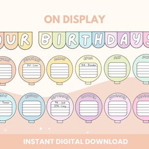 Balloons Classroom Birthday Display Bundle | Editable Classroom ...
