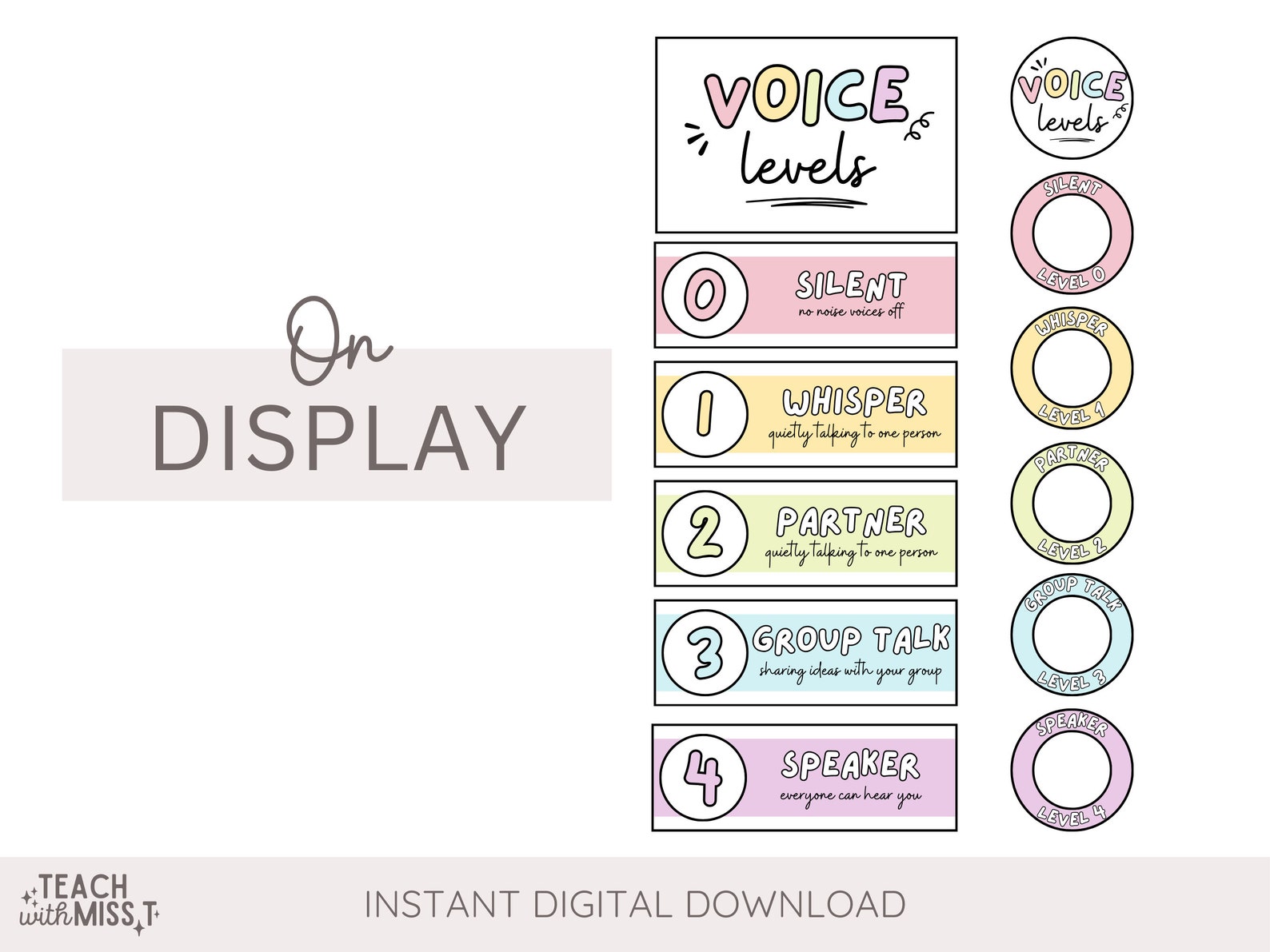 Voice Level Chart for Classroom Management Display Noise Level Chart ...