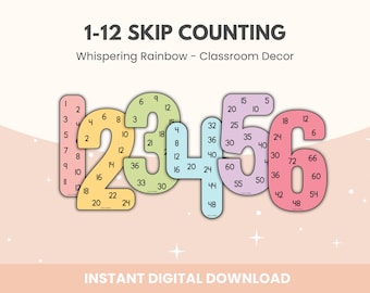 Printable Skip Counting Numbers 1-10 Bulletin Board Poster Wall Decor ...