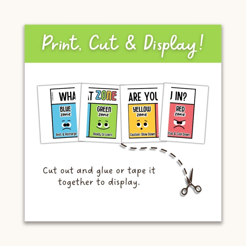 Zones of Regulation Scale | What Zone Are You In? Chart | Large Scale ...