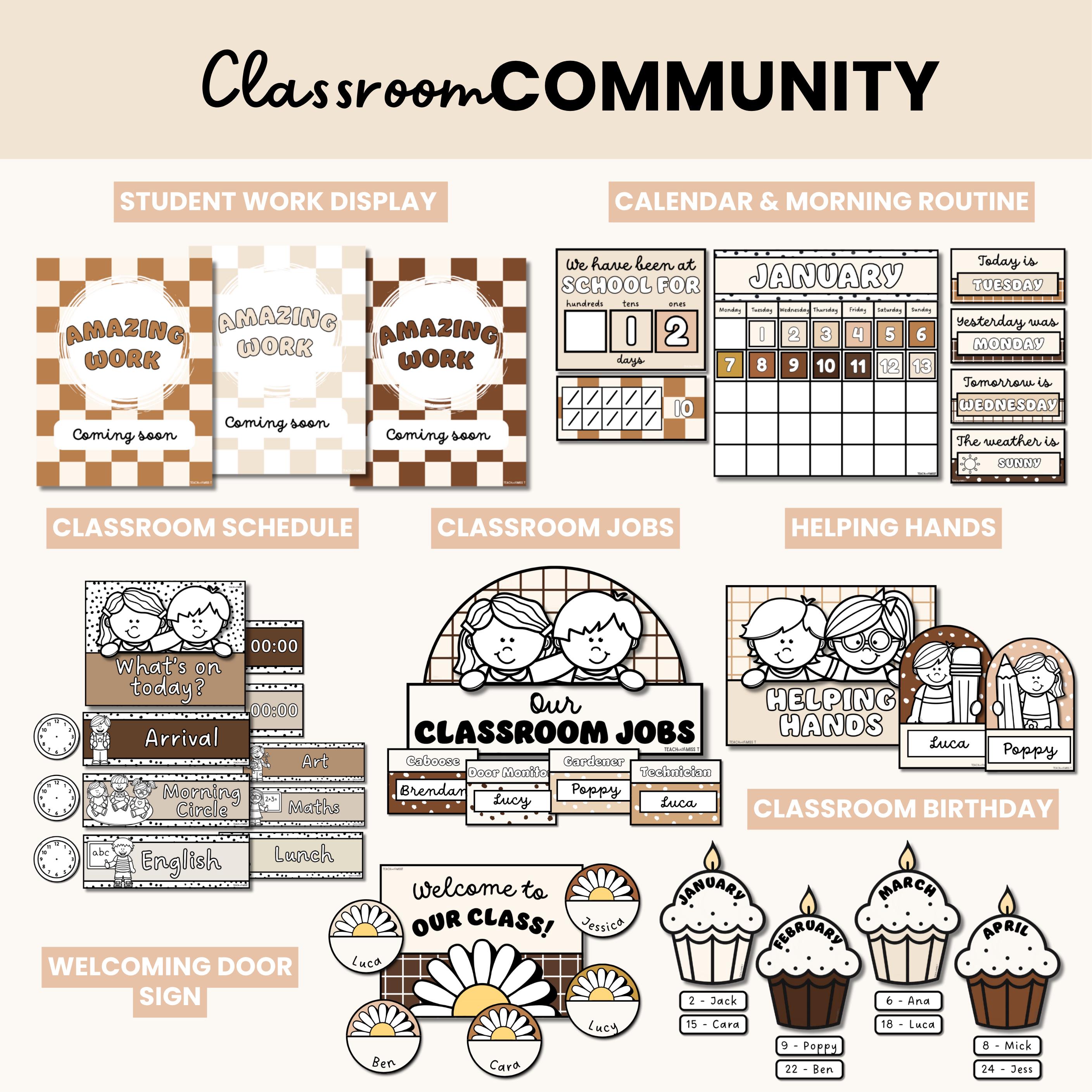 Neutral Boho Classroom Decor Bundle | Editable Classroom Printables ...