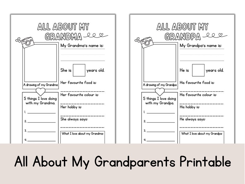 All About My Family Printable Template All About Me Mom Dad - Etsy