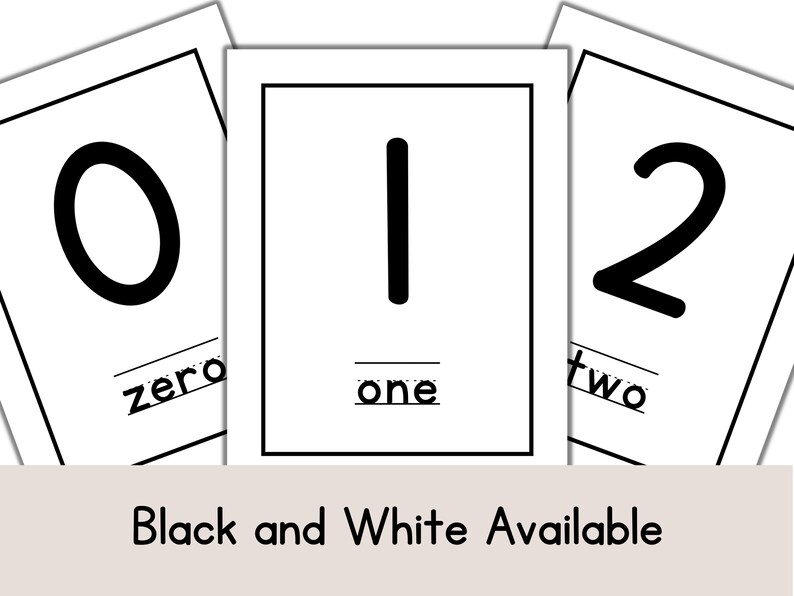 Number Flashcards Printable: Classroom Decor, Kids Learning (digital ...