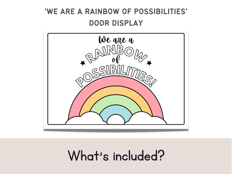 Rainbow Classroom Door Display Editable Bundle We Are a - Etsy