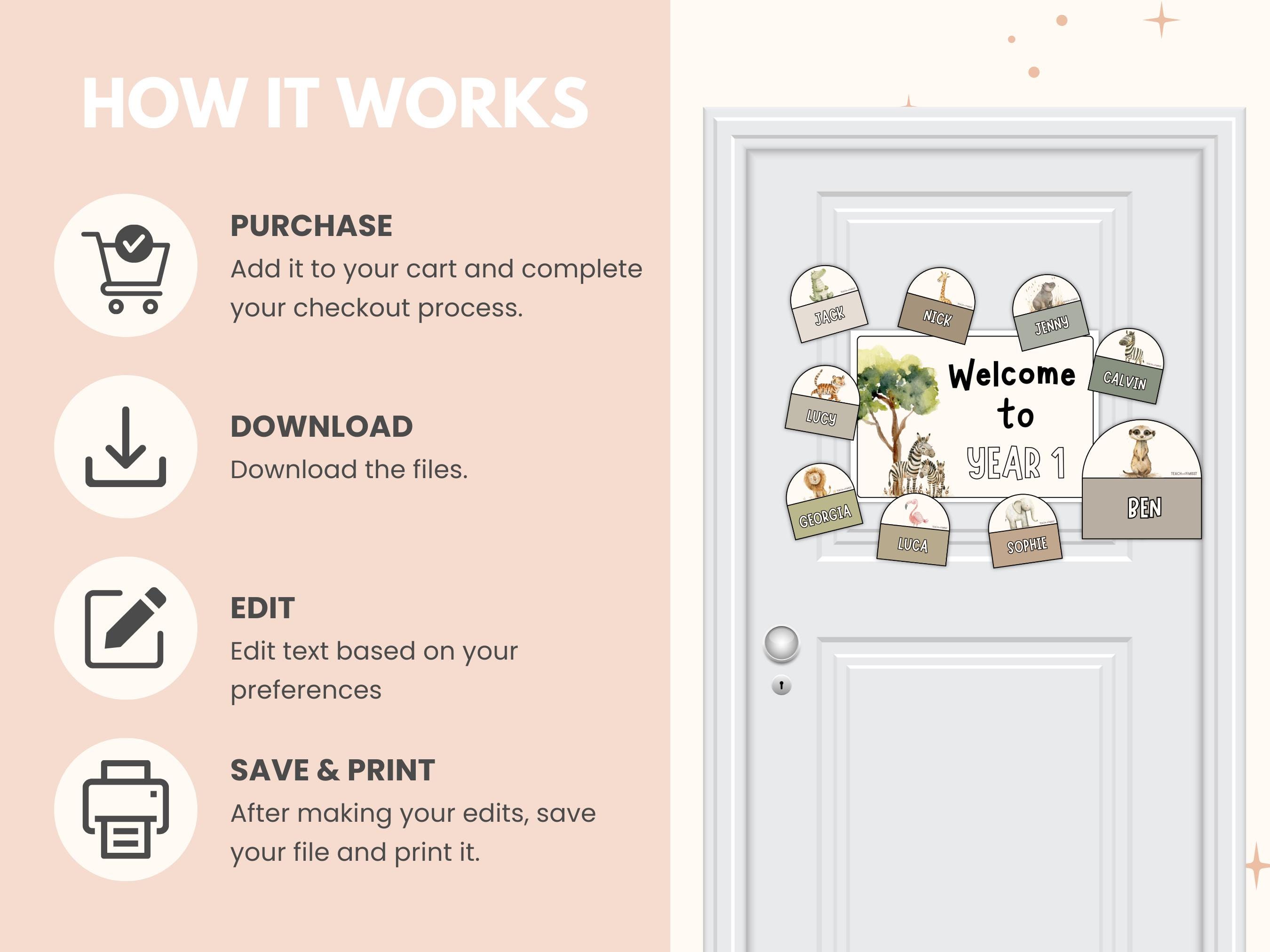 Safari Classroom Door Display | Classroom Welcoming Sign Jungle ...