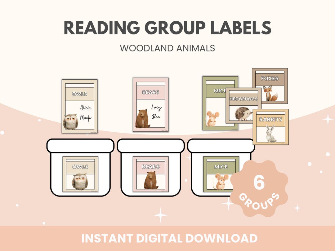 Reading Group Labels | Woodland Animals Guided Reading Group Display ...