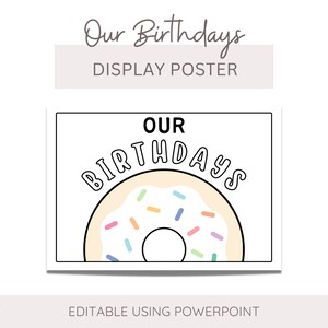 Doughnut Classroom Birthday Display Bundle Printable Birthday Bulletin ...
