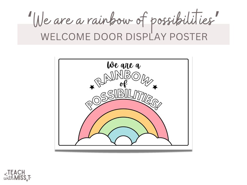Rainbow Classroom Door Display Editable Bundle We Are a Rainbow of ...