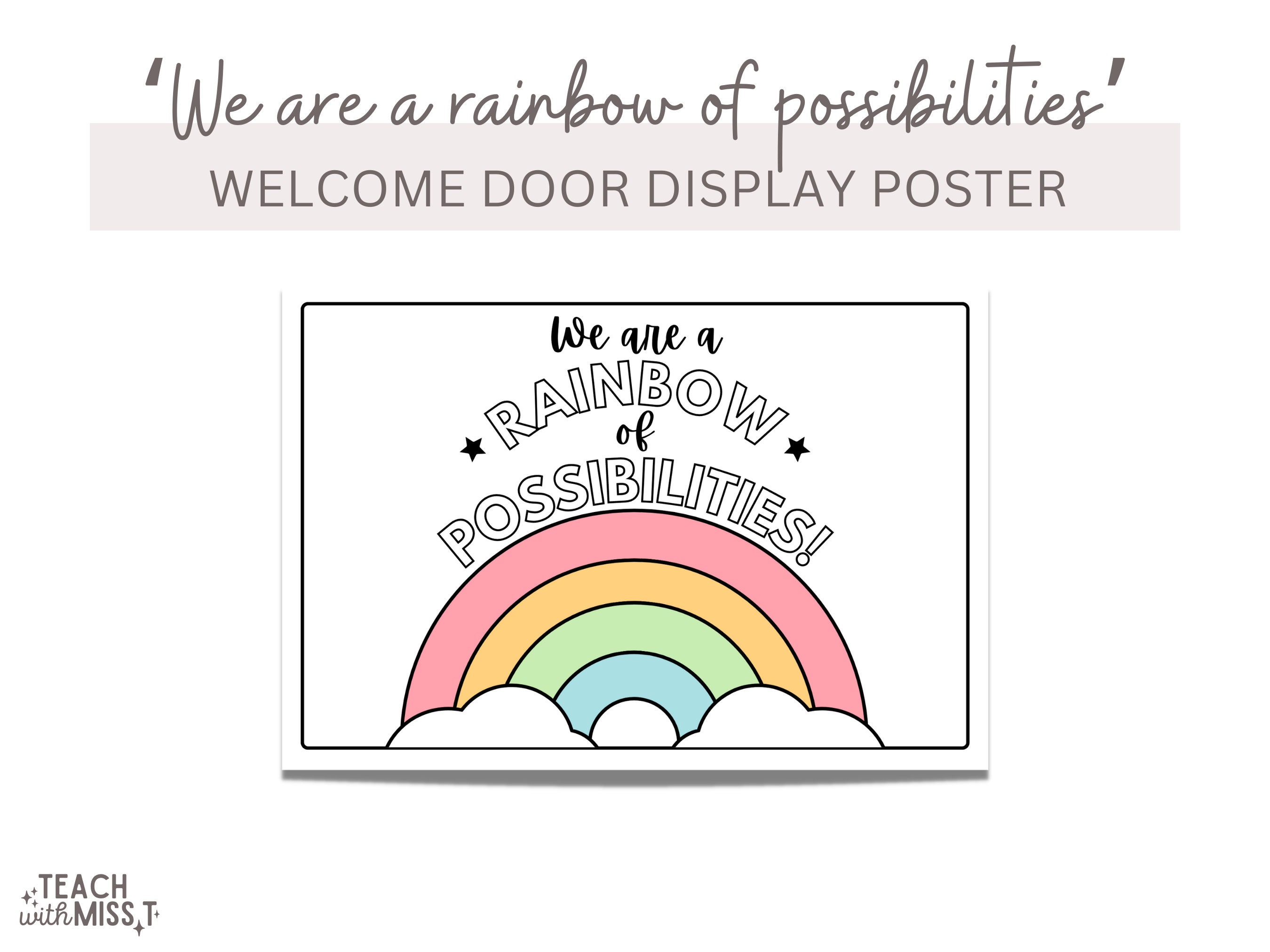 Rainbow Classroom Door Display Editable Bundle We Are a Rainbow of ...