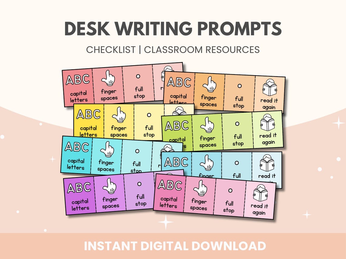 Desk Writing Prompts Checklist: Classroom Resources (digital Download ...