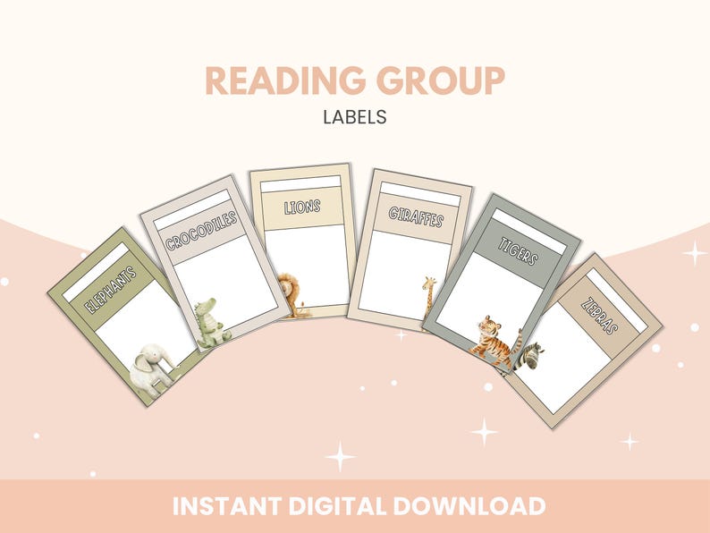 Reading Group Labels | Safari Animals Guided Reading Labels | Editable ...