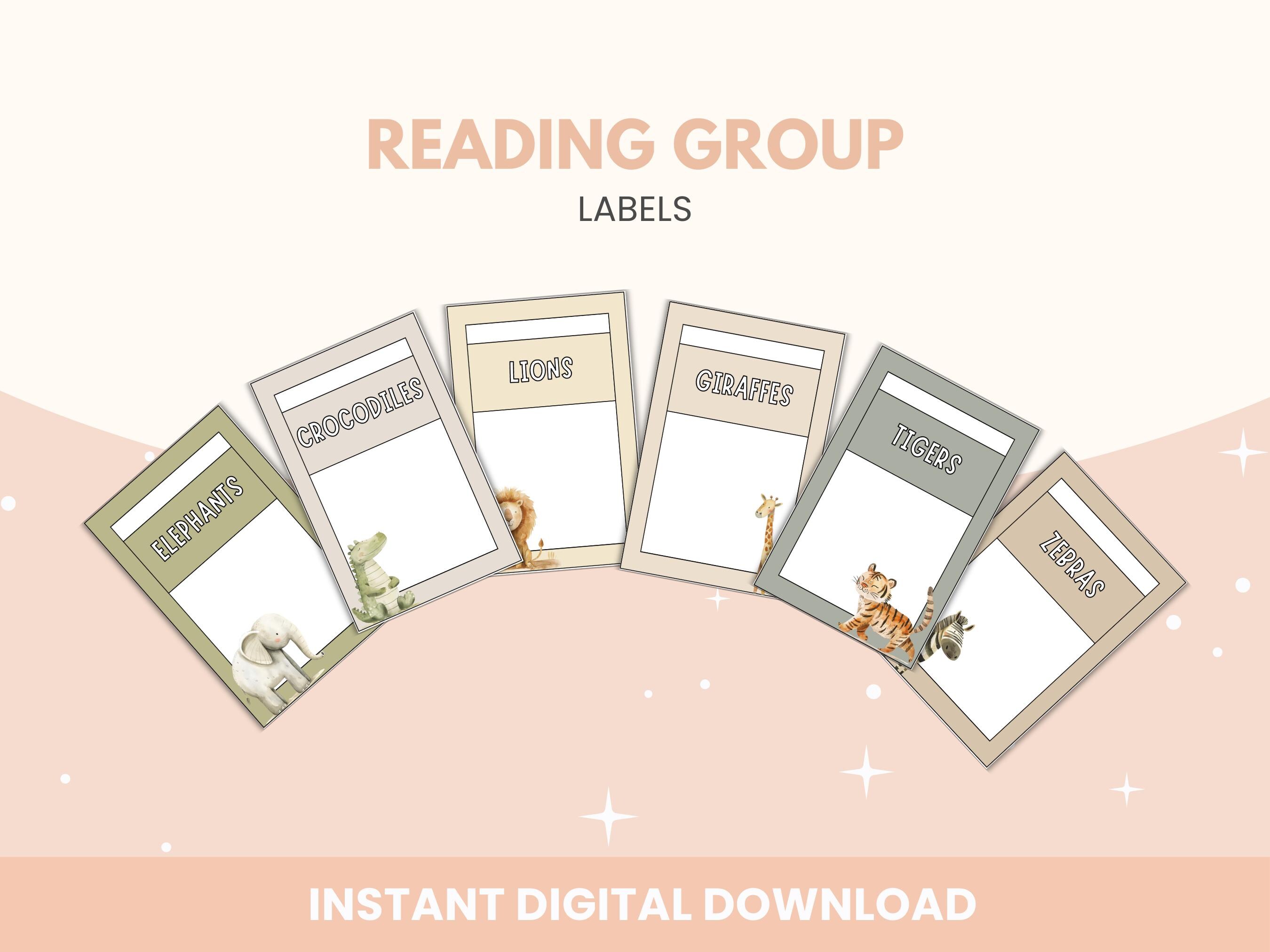 Reading Group Labels | Safari Animals Guided Reading Labels | Editable ...