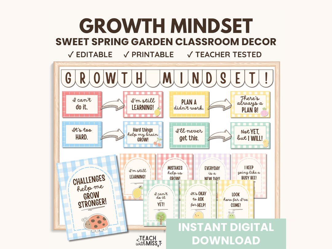 Growth Mindset Posters: Pastel Classroom Decor (digital Download) - Etsy