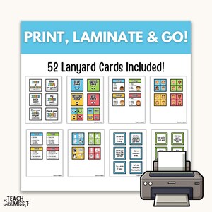 Zones of Regulation Lanyard Cards: Emotional Awareness Flashcards ...