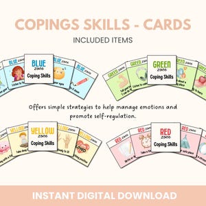 Zones of Regulation Classroom Display: Coping Skills Flashcards ...