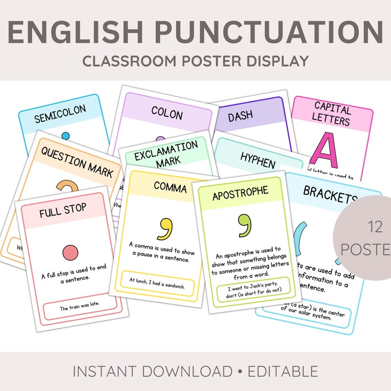 Punctuation Poster - Etsy