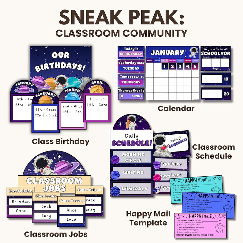 Space Classroom Decor Bundle | Editable Classroom Printables | Complete ...