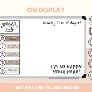Neutral Noise and Voice Level Chart Classroom Display Bundle ...
