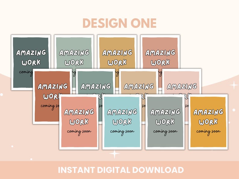 Boho Amazing Work Coming Soon Posters Display | Groovy Classroom Poster ...