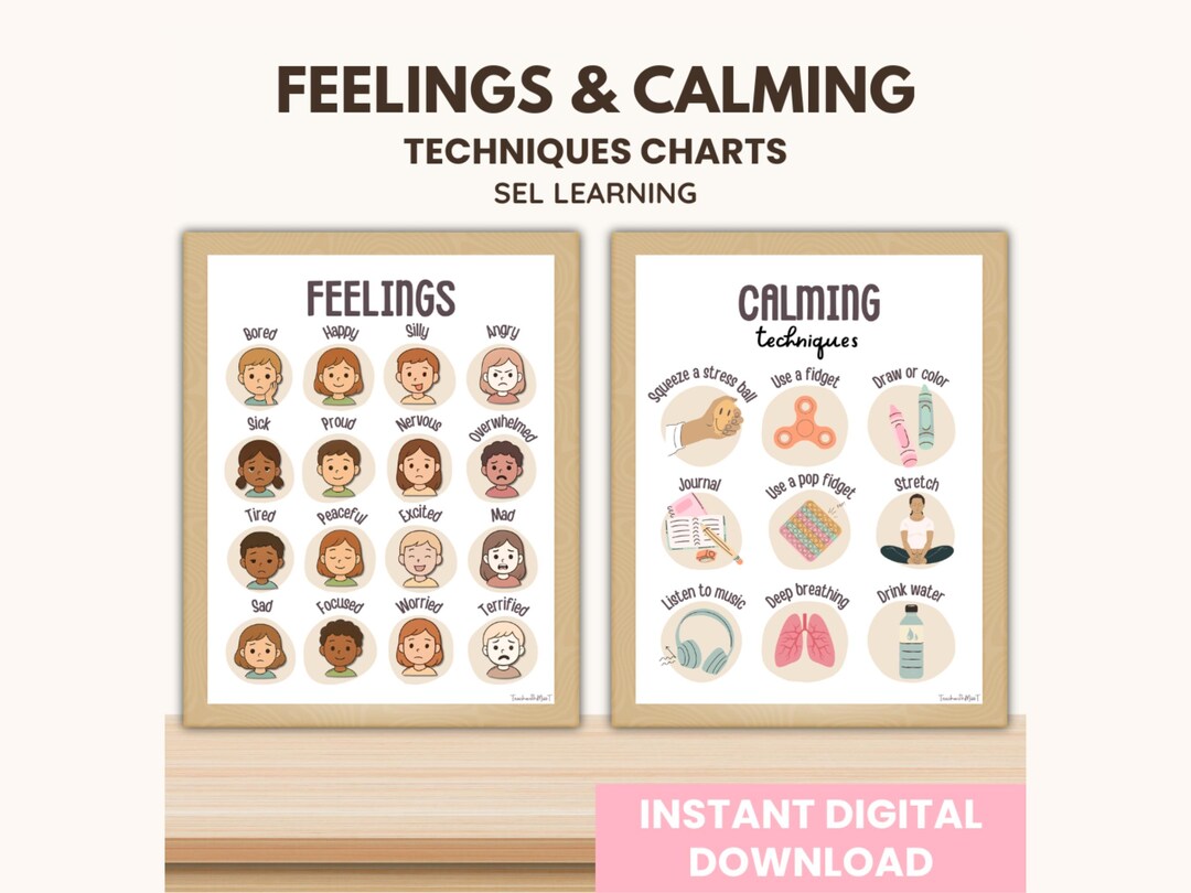 Emotional Regulation Tools: Kids Feelings Chart & Calming Techniques - Etsy