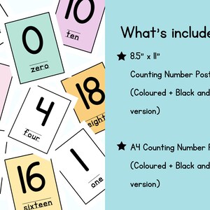 Counting Number Posters Printables Numbers Flashcards for - Etsy