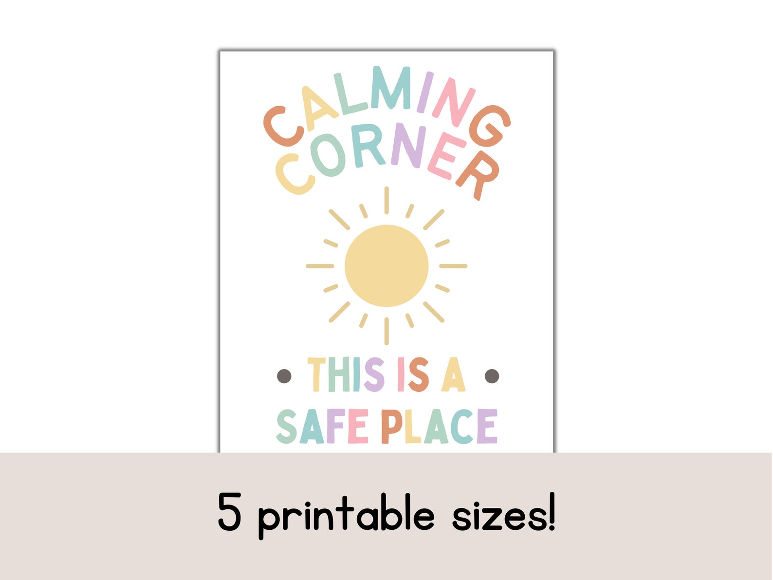 Calm Down Corner Poster Safe Place Print Calming Corner - Etsy
