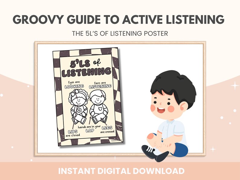Retro Groovy 5l's of Listening Posters | Groovy Retro Classroom ...
