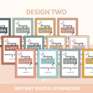 Boho Amazing Work Coming Soon Posters Display Groovy Classroom Poster ...