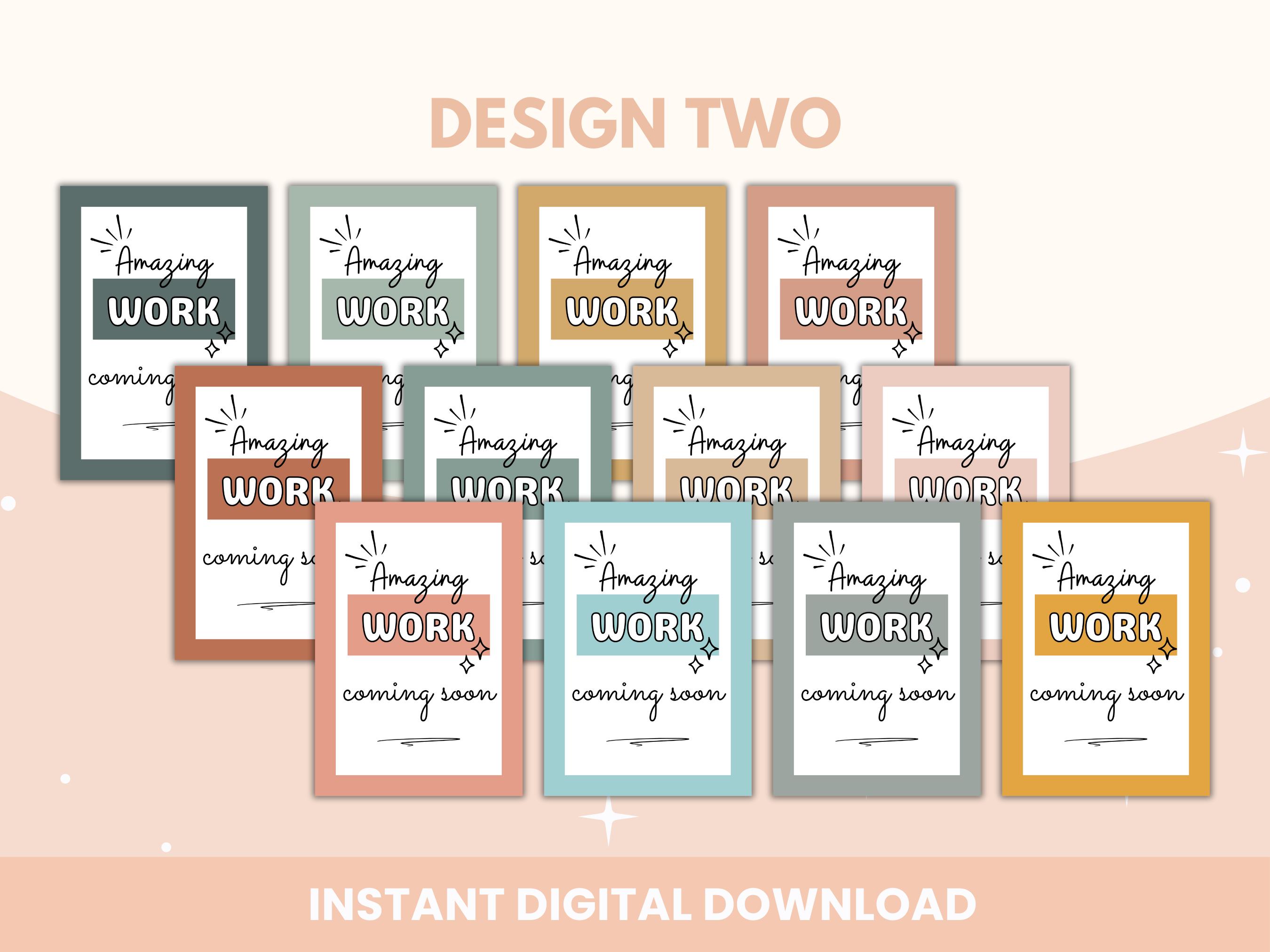 Boho Amazing Work Coming Soon Posters Display | Groovy Classroom Poster ...