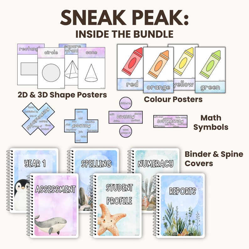 Watercolor Ocean Animals Classroom Decor Bundle | Editable Classroom ...