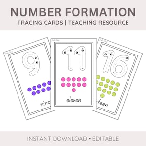 Number Formation Tracing Cards Printable | Montessori Learning ...