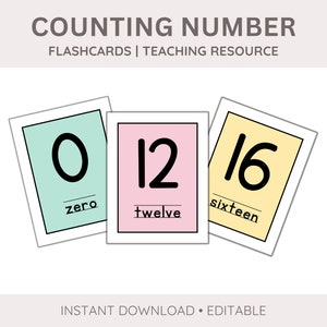 Counting Number Posters Printables | Numbers Flashcards for Kids ...