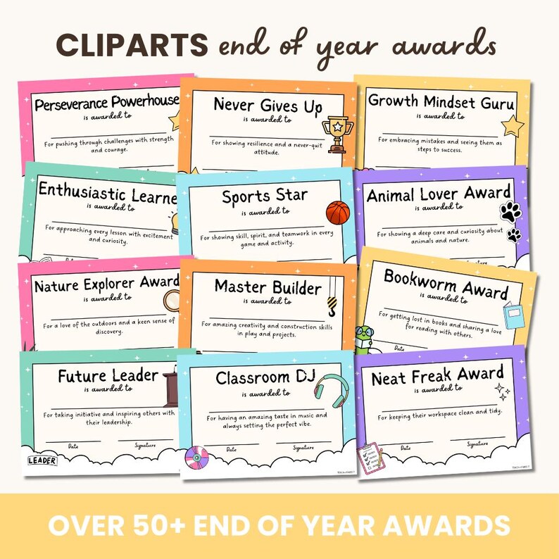 End of Year Student Award Certificates: Editable Classroom Awards ...