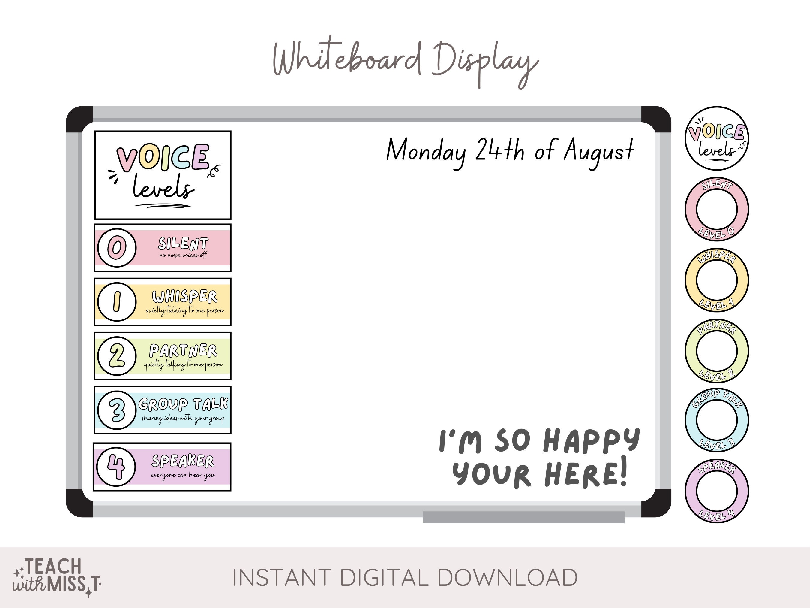 Voice Level Chart for Classroom Management Display Noise Level Chart ...