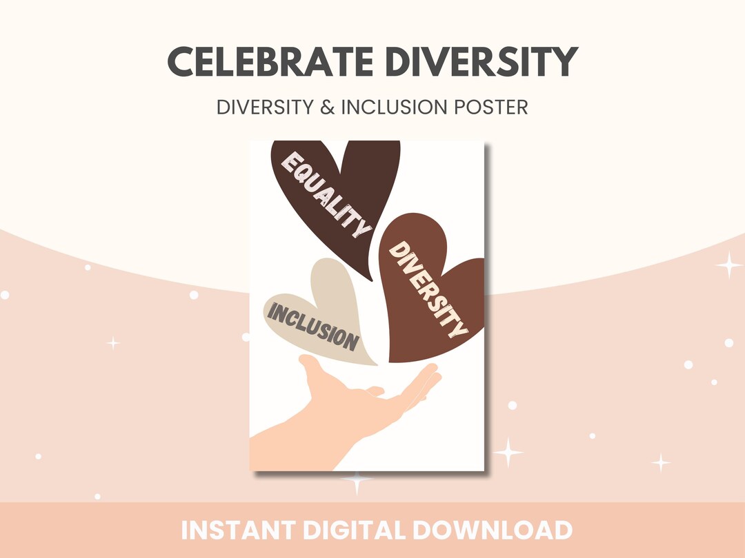 Diversity Inclusion Poster: Equality Art, Classroom Decor (digital ...