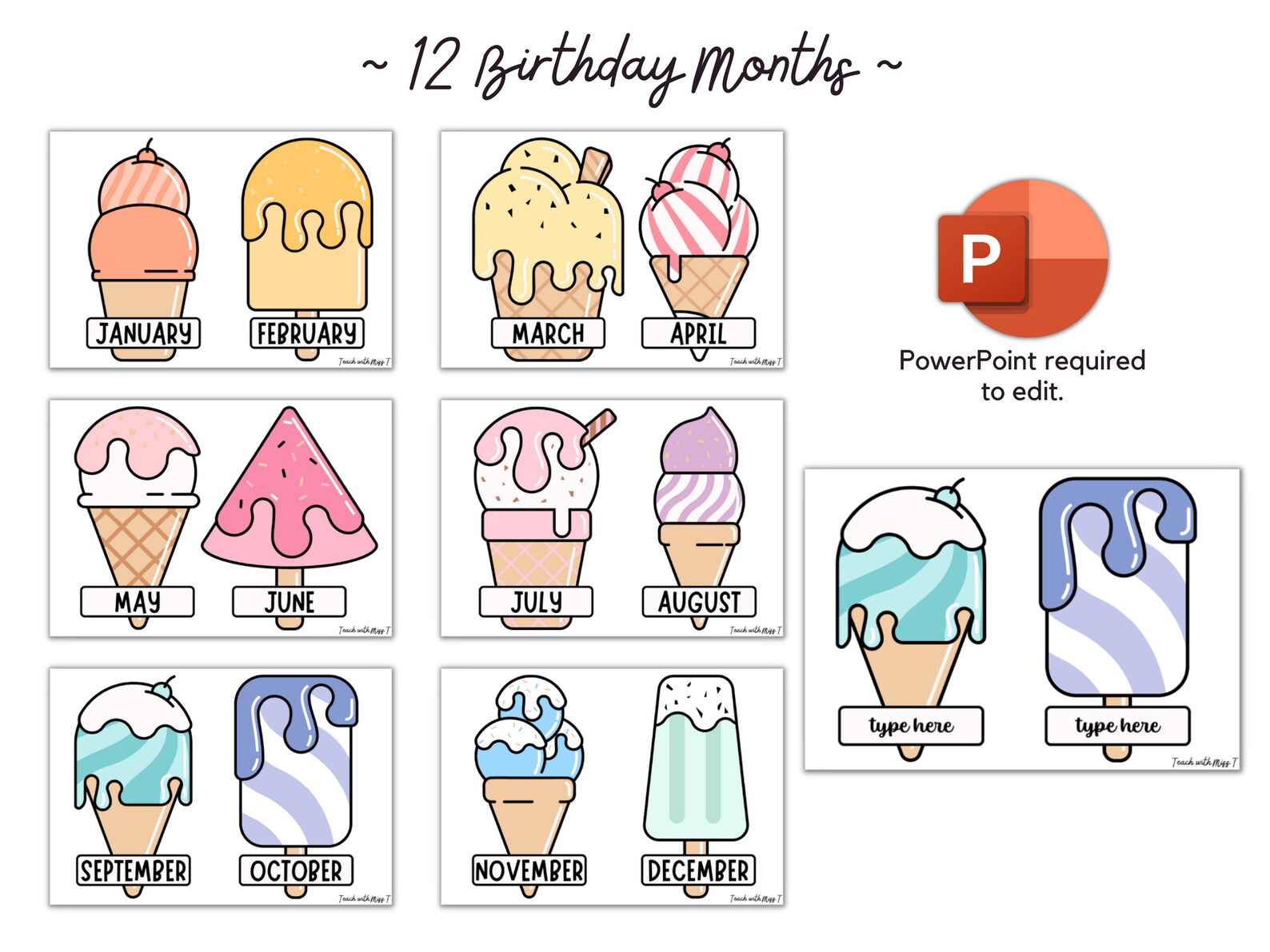 Summer Classroom Birthday Display Ice Cream Birthday Bulletin Board ...