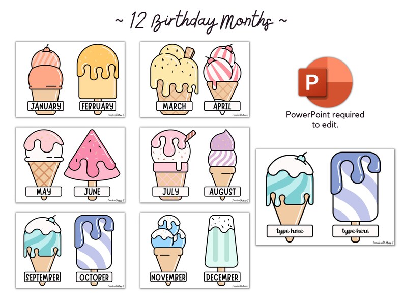 Summer Classroom Birthday Display Ice Cream Birthday Bulletin Board ...