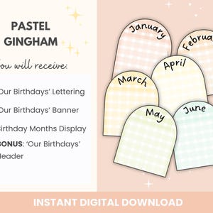 Pastel Gingham Classroom Birthday Display (digital Download) - Etsy