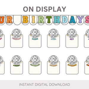Disco Ball Classroom Birthday Display Retro Birthday Bulletin Board ...