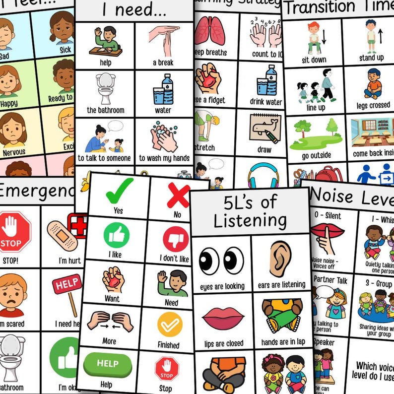 Essential Visual Communication Boards | Classroom Management Lanyard ...
