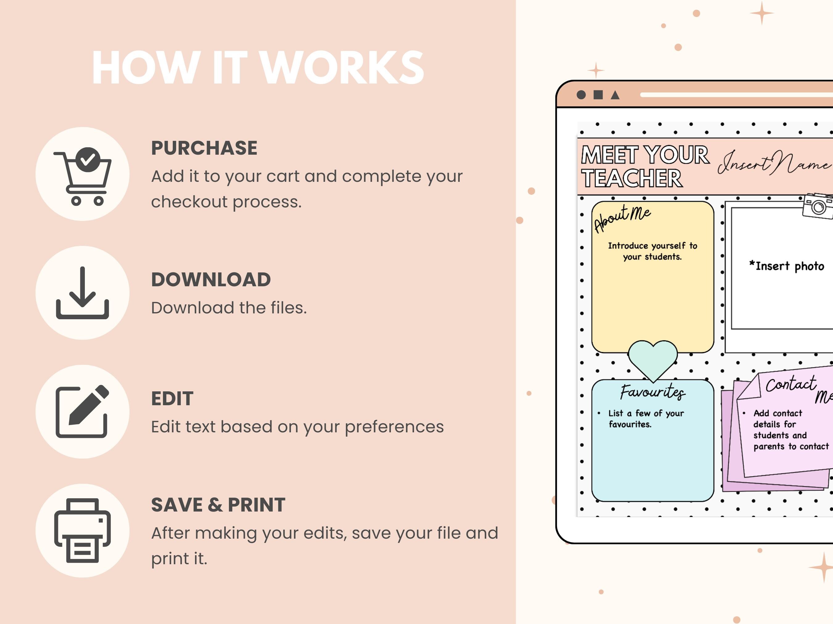 Pastel Polka Dot Meet the Teacher Template (digital Download) - Etsy