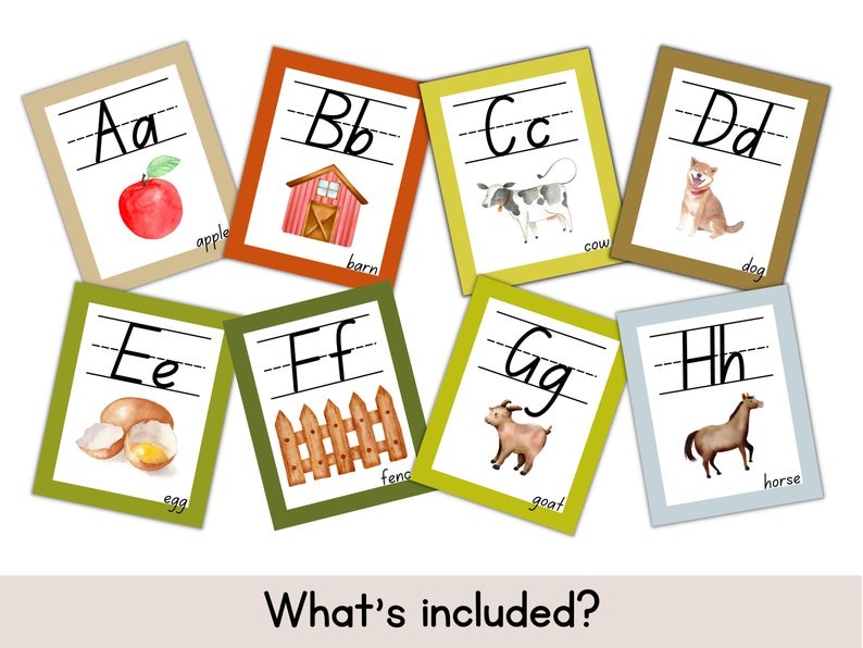 Farm Alphabet Posters Display ABC Alphabet Classroom Decor - Etsy
