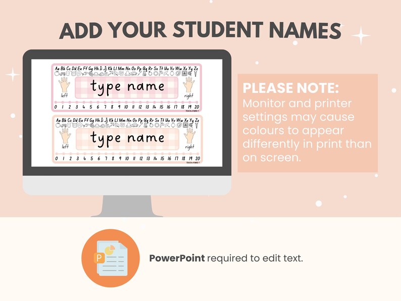 Pastel Rainbow Gingham Student Desk Plates | Rainbow Student Desk Name ...