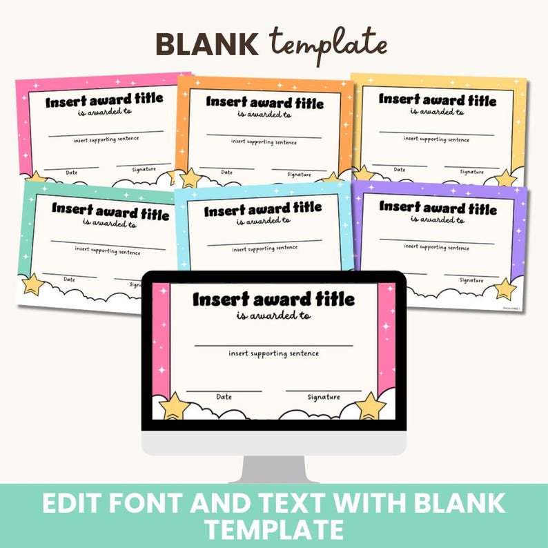 End of Year Student Award Certificates: Editable Classroom Awards ...